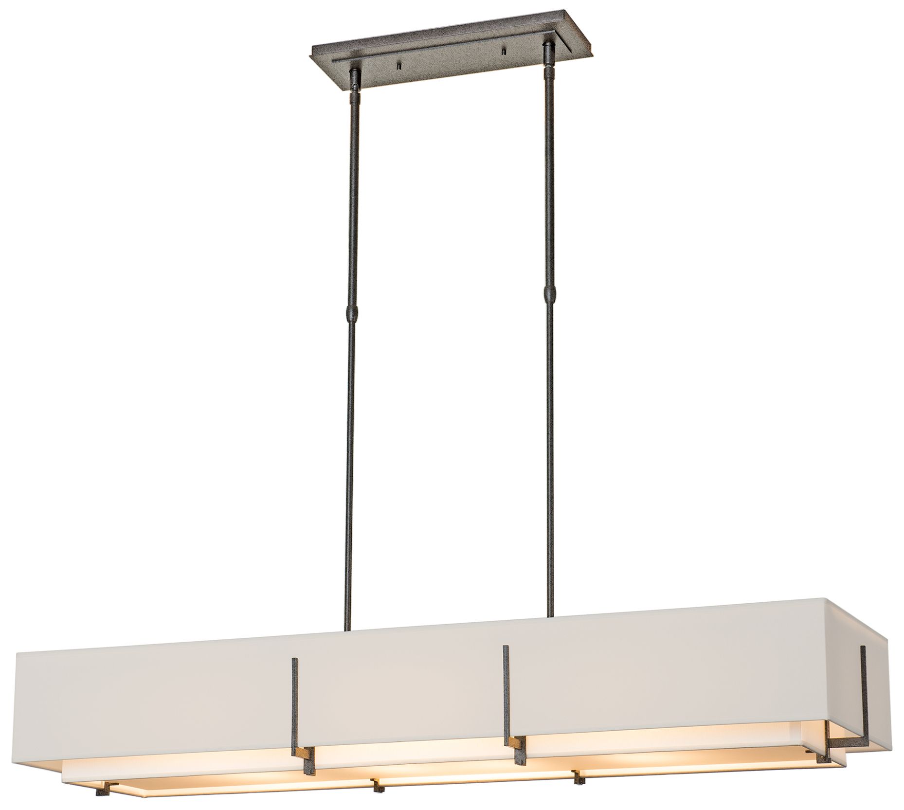 Exos 46.6" Rectangular Natural Iron Short Pendant with Anna & Flax ...