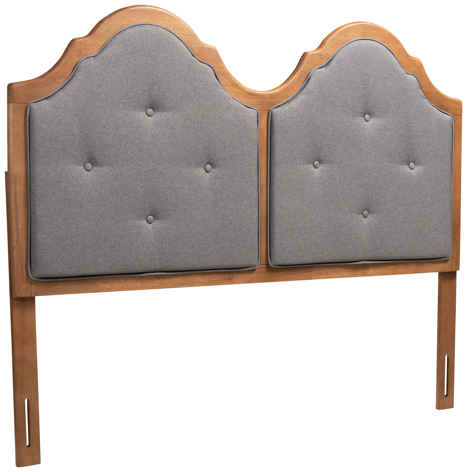 Falk Dark Gray Fabric Double Arched Queen Size Headboard - #648E1 ...