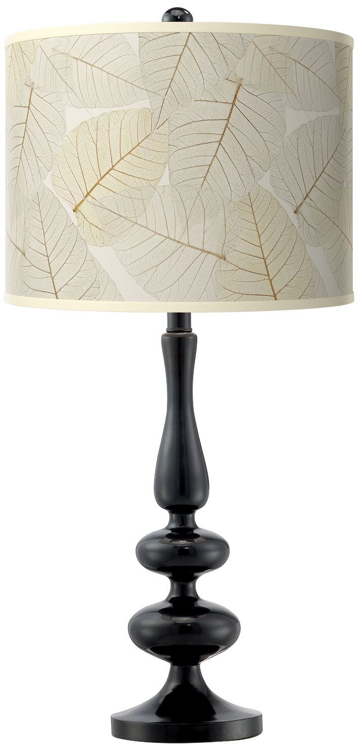 Fall Leaves Giclee Paley Black Table Lamp - #503D6 | Lamps Plus