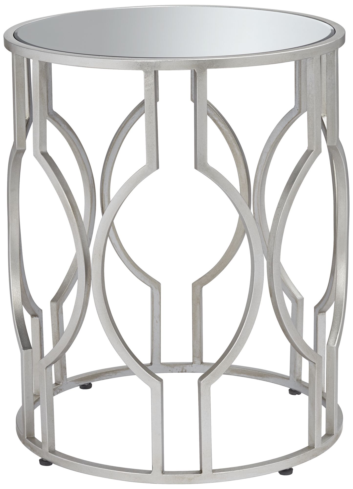 Fara 20" Wide Silver and Mirrored Top Round End Table - #46H79 | Lamps Plus