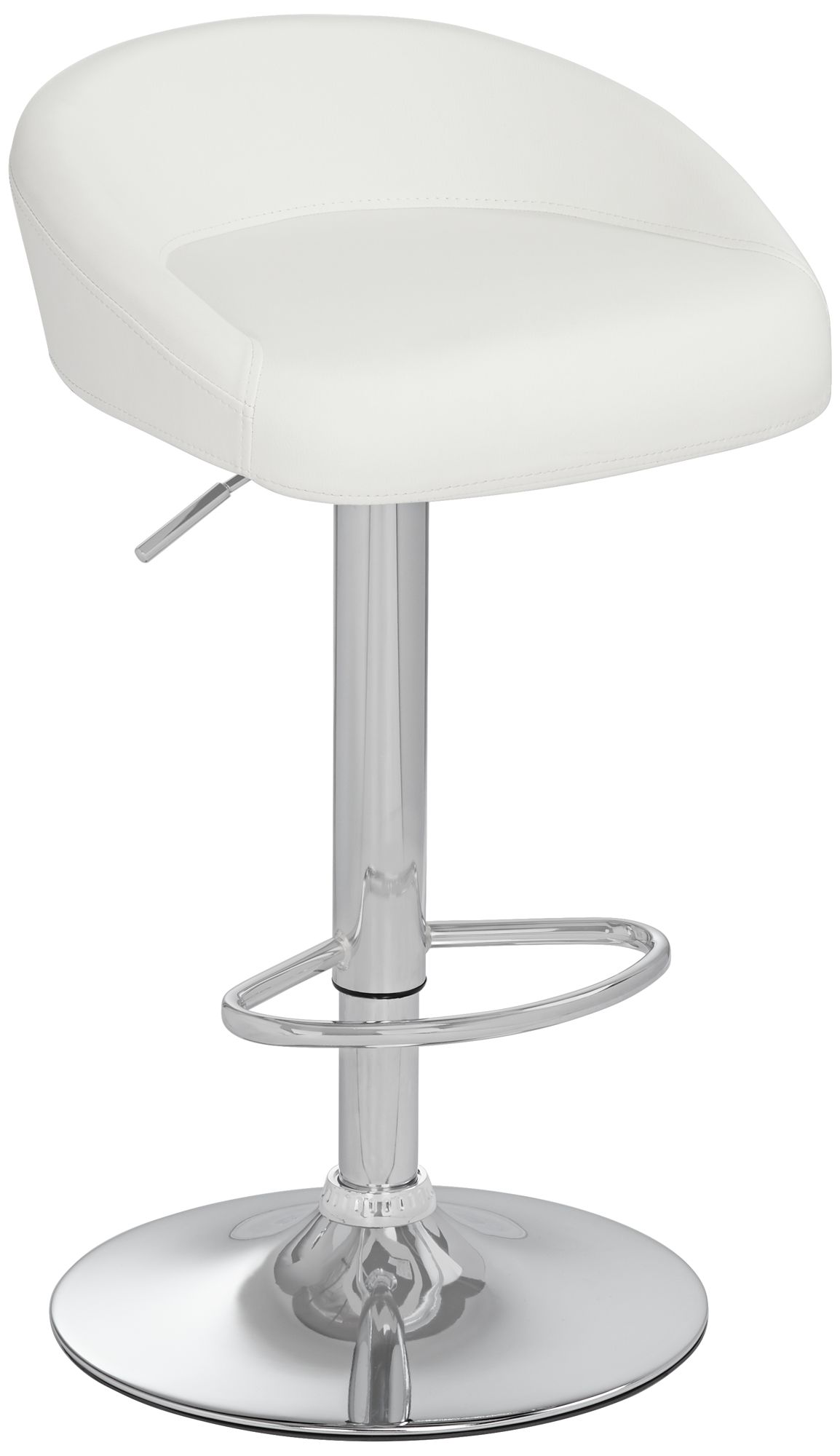 Fargo White Faux Leather Adjustable Swivel Bar Stool - #7T524 | Lamps Plus