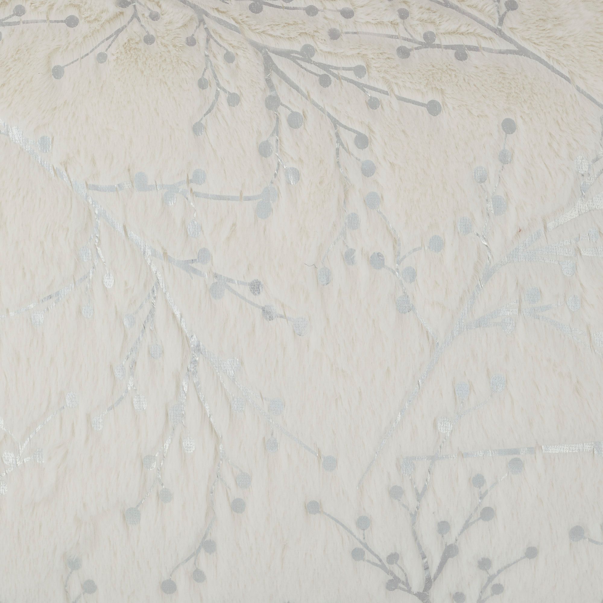 Faux Fur Ivory Silver Metallic Branches 20" x 14" Pillow - #502N3 ...