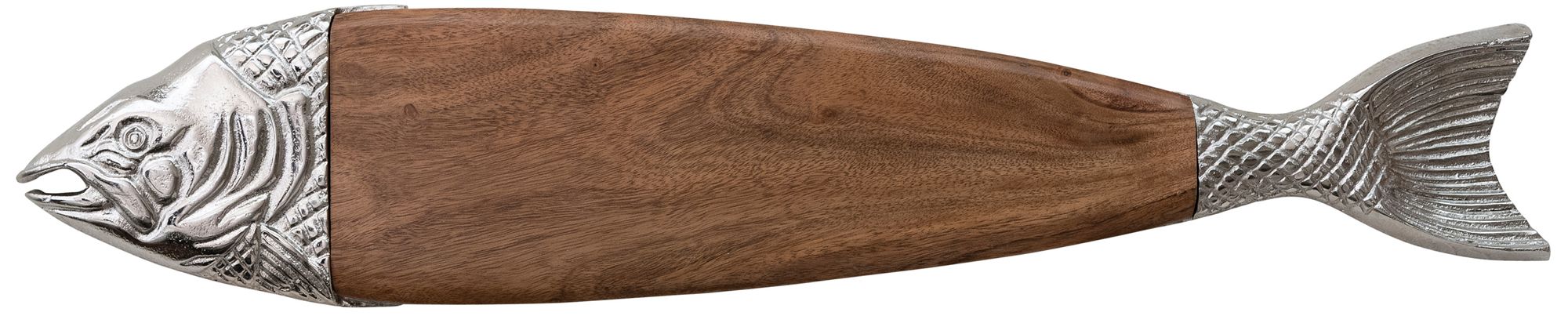 Fish-Shaped Acacia Wood and Aluminum Cheese/Serving Board - #AN551 ...