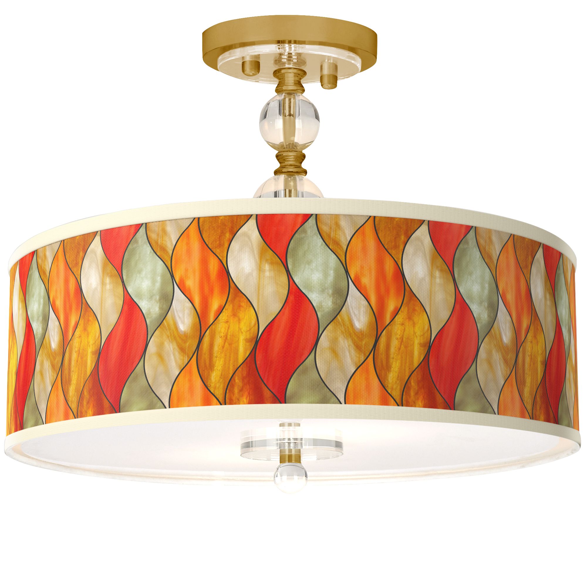Laurel Court Giclee 16"W Gold Semi-Flush Ceiling Light - #869N6 | Lamps ...