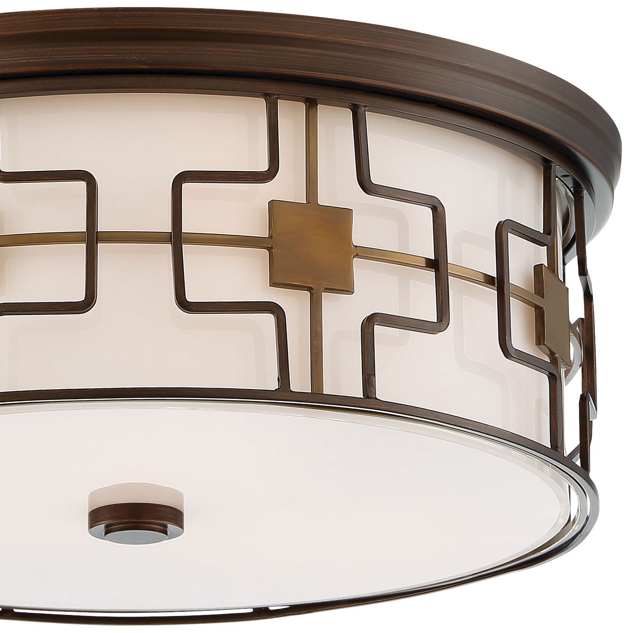 Flush Mount 16"W Dark Brushed Bronze Drum LED Ceiling Light - #78M65 ...