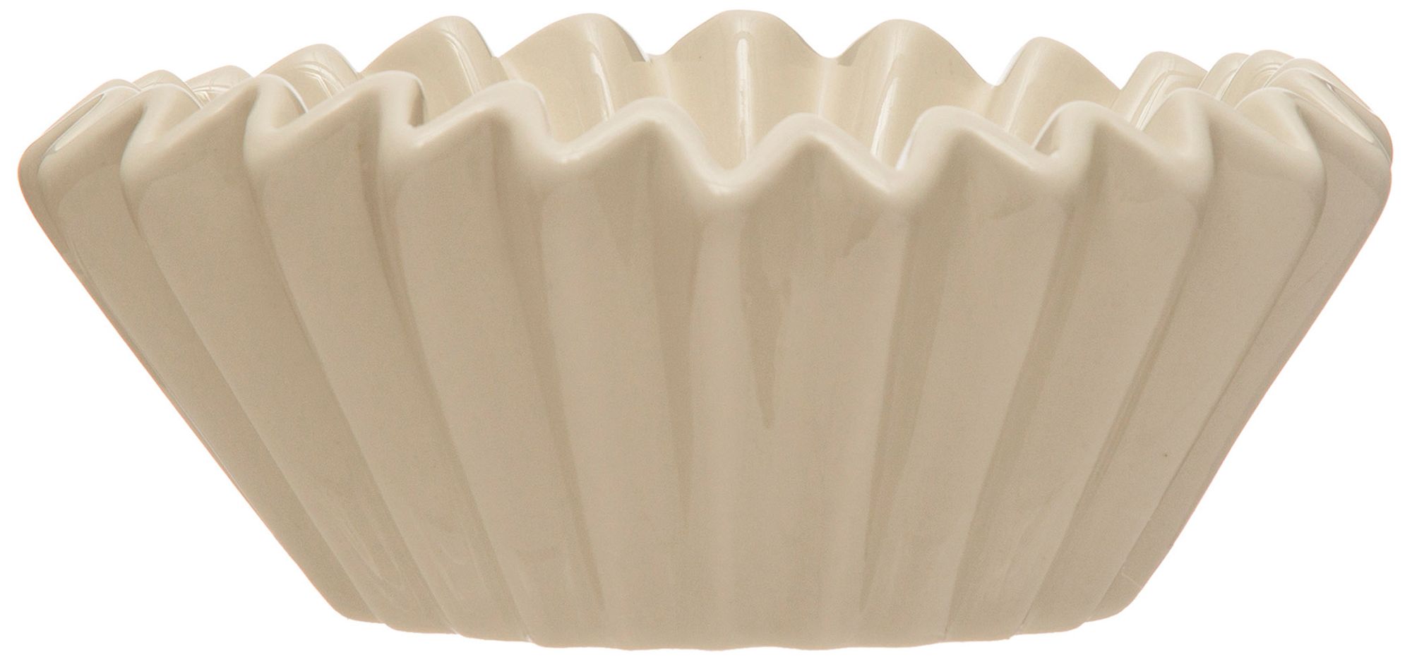 Fluted Stoneware Bowl, White - #AN542 | Lamps Plus