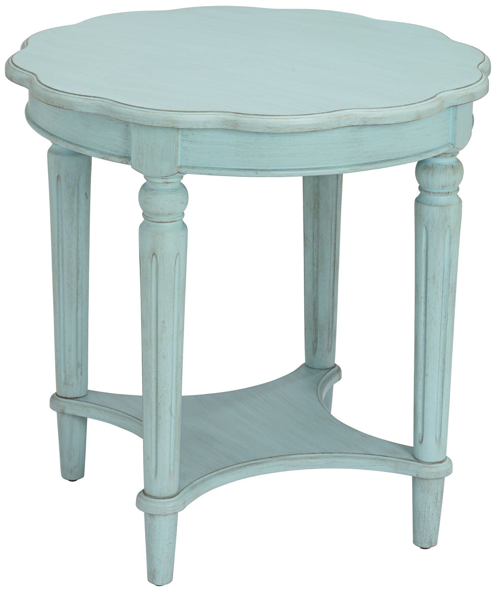 Fordon Antique Green Round End Table - #20T65 | Lamps Plus