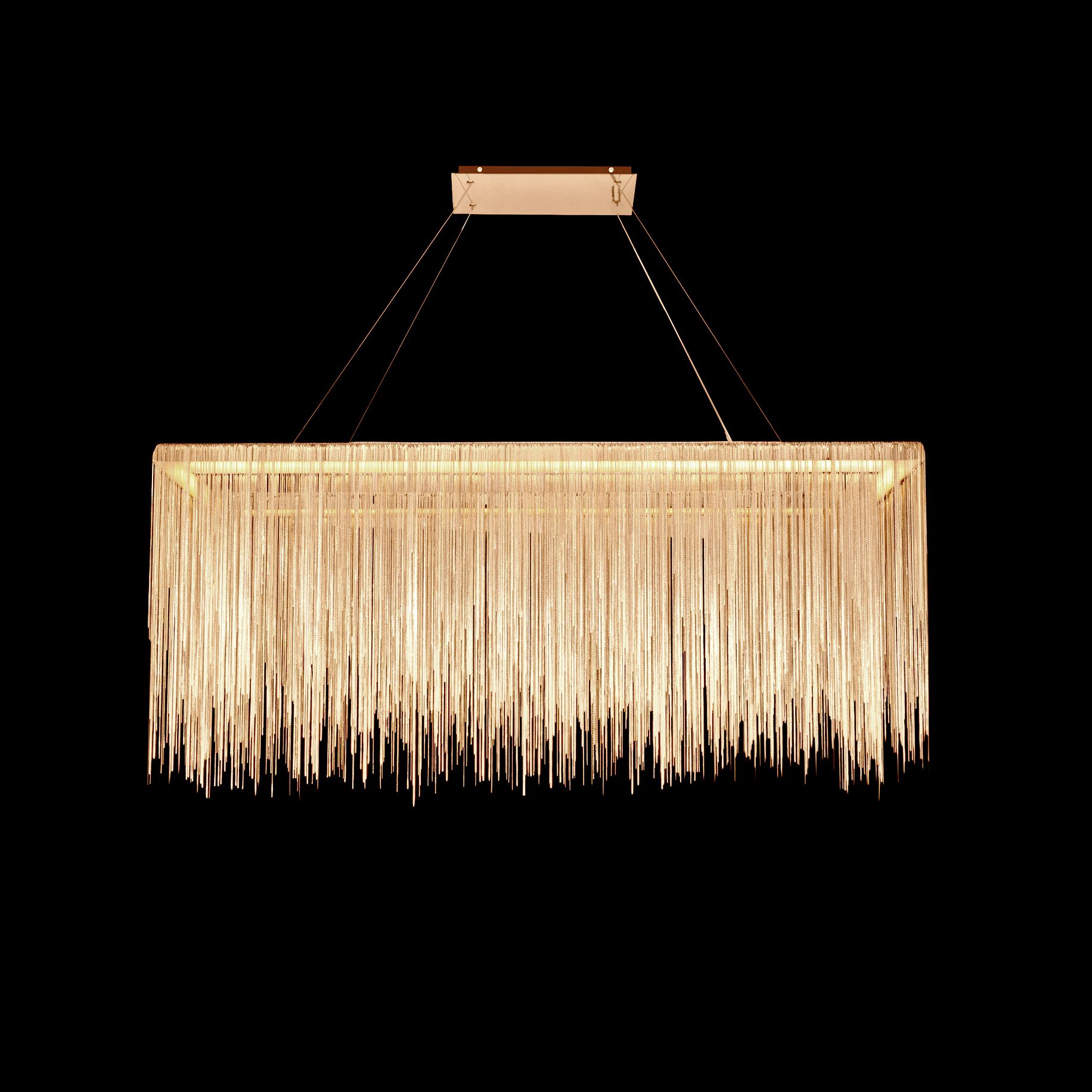 Fountain Ave. 48"W Linear LED Chandelier in Gold - #339P0 | Lamps Plus