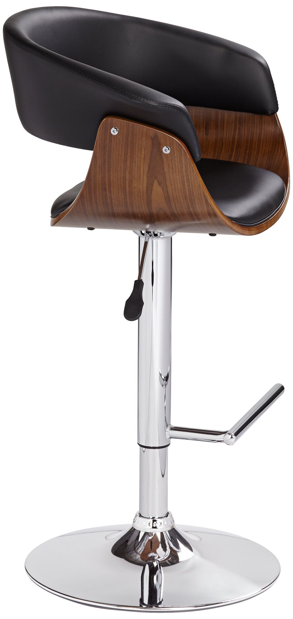Francesca Black Faux Leather Modern Adjustable Swivel Barstool - #8F147 ...
