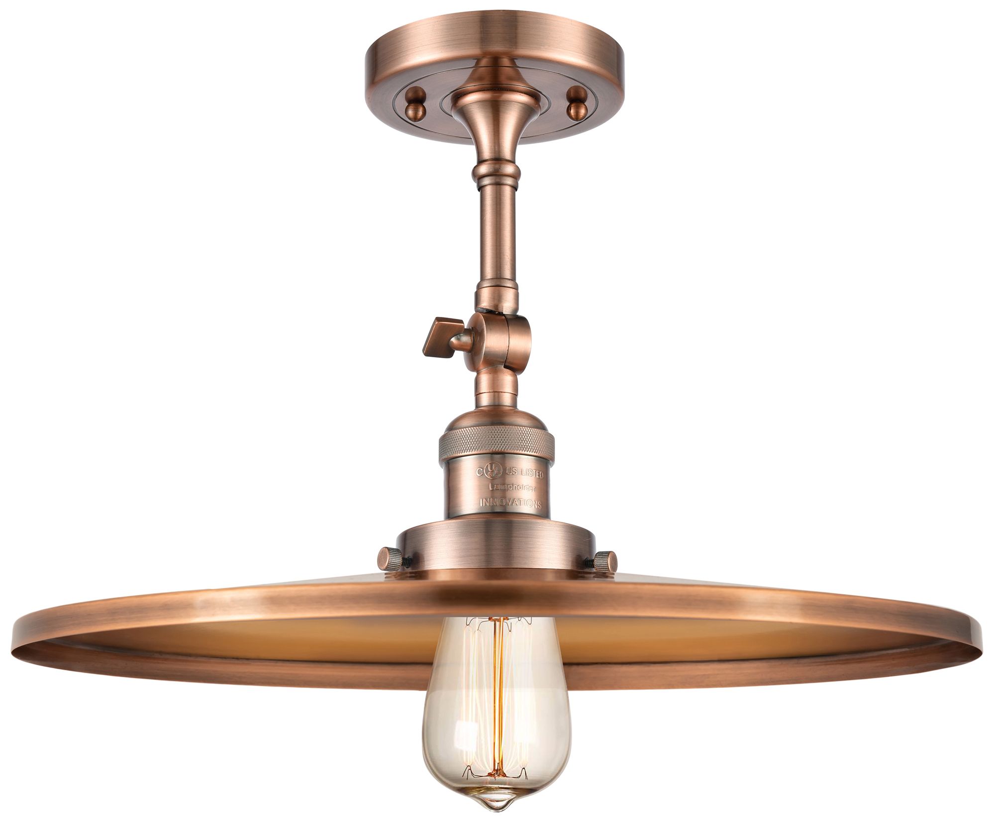 Franklin Appalachian 16"W Copper Adjustable Semi.Flush w/ Copper Shade ...