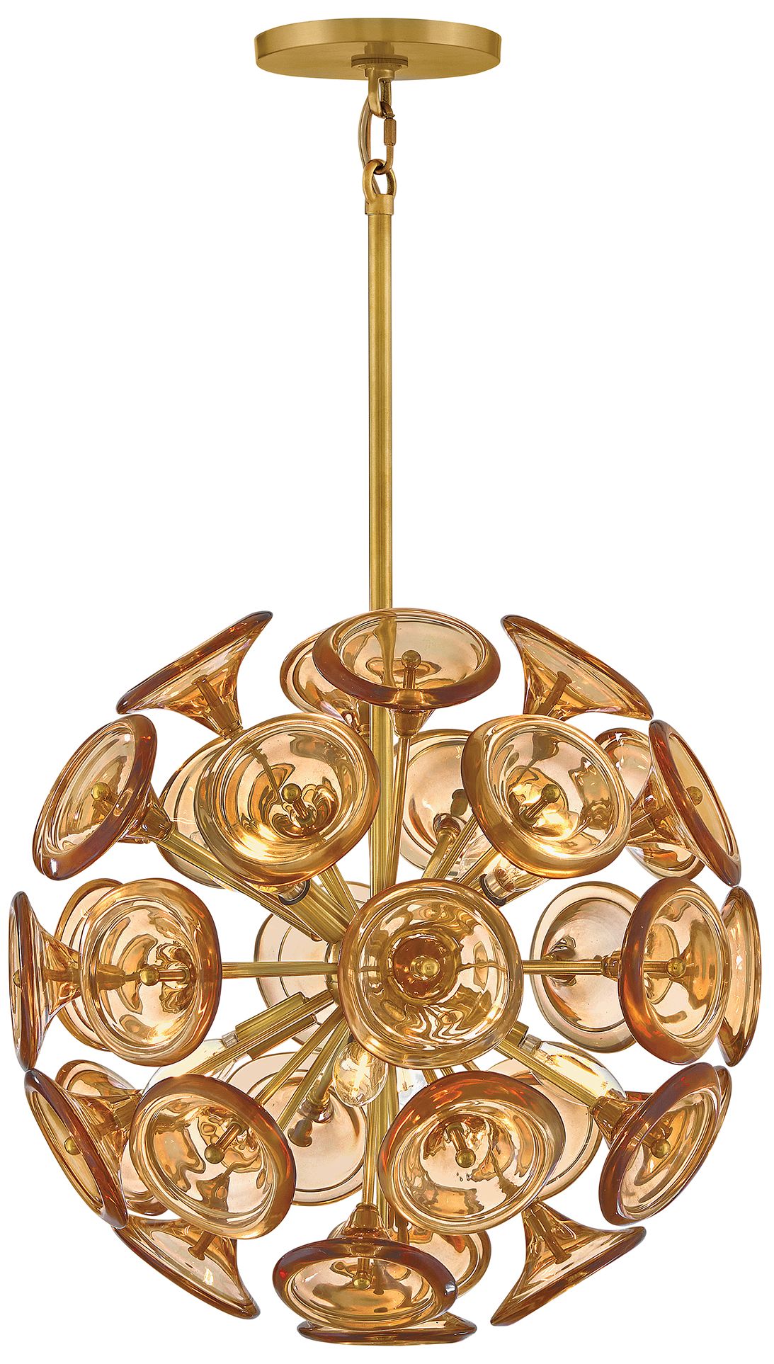 Fredrick Ramond Maya Large Pendant 19.75" Unlacquered Brass - #4658X ...