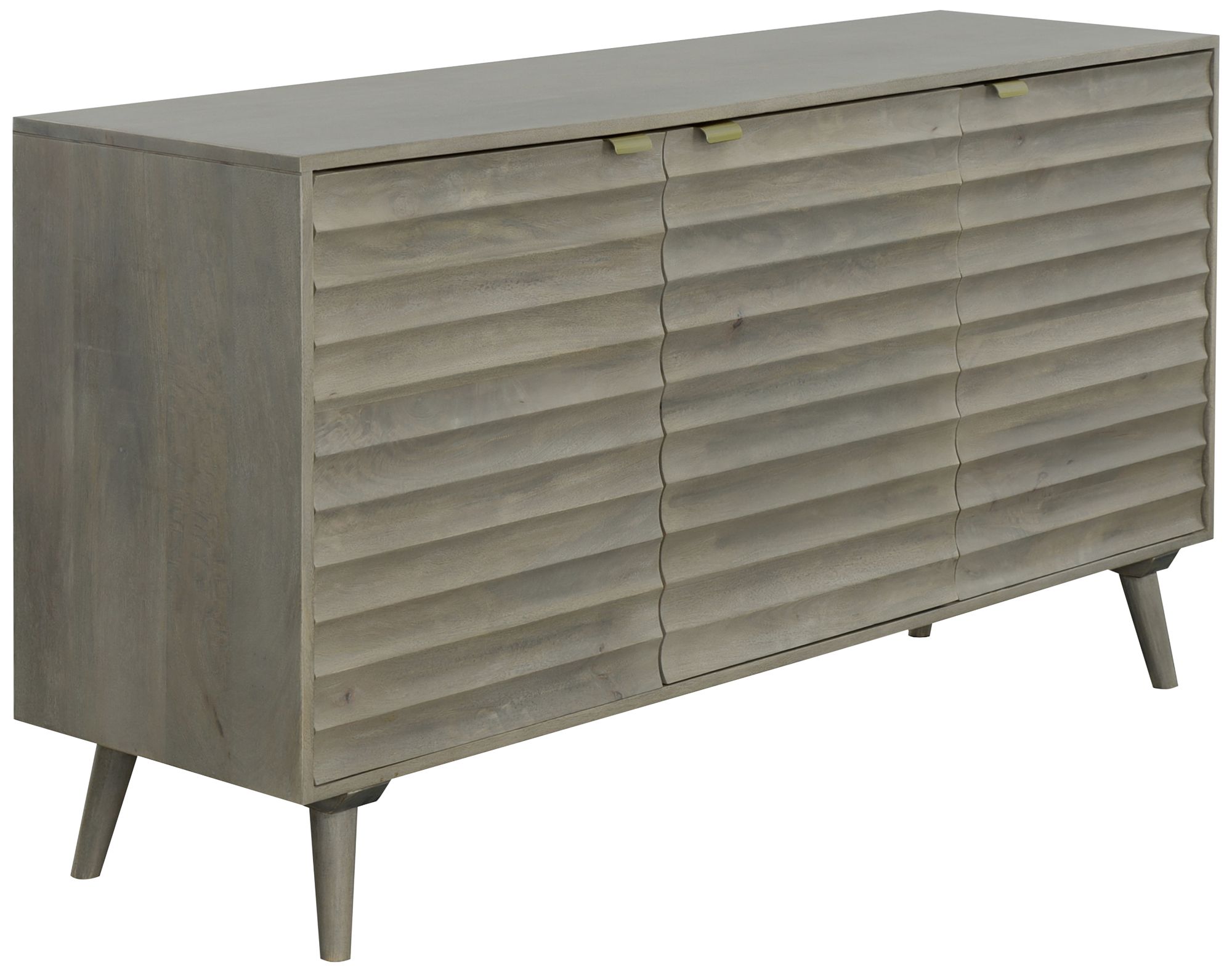 Freya 57" Wide Shrike Gray Wood 3-Door Credenza - #156Y8 | Lamps Plus