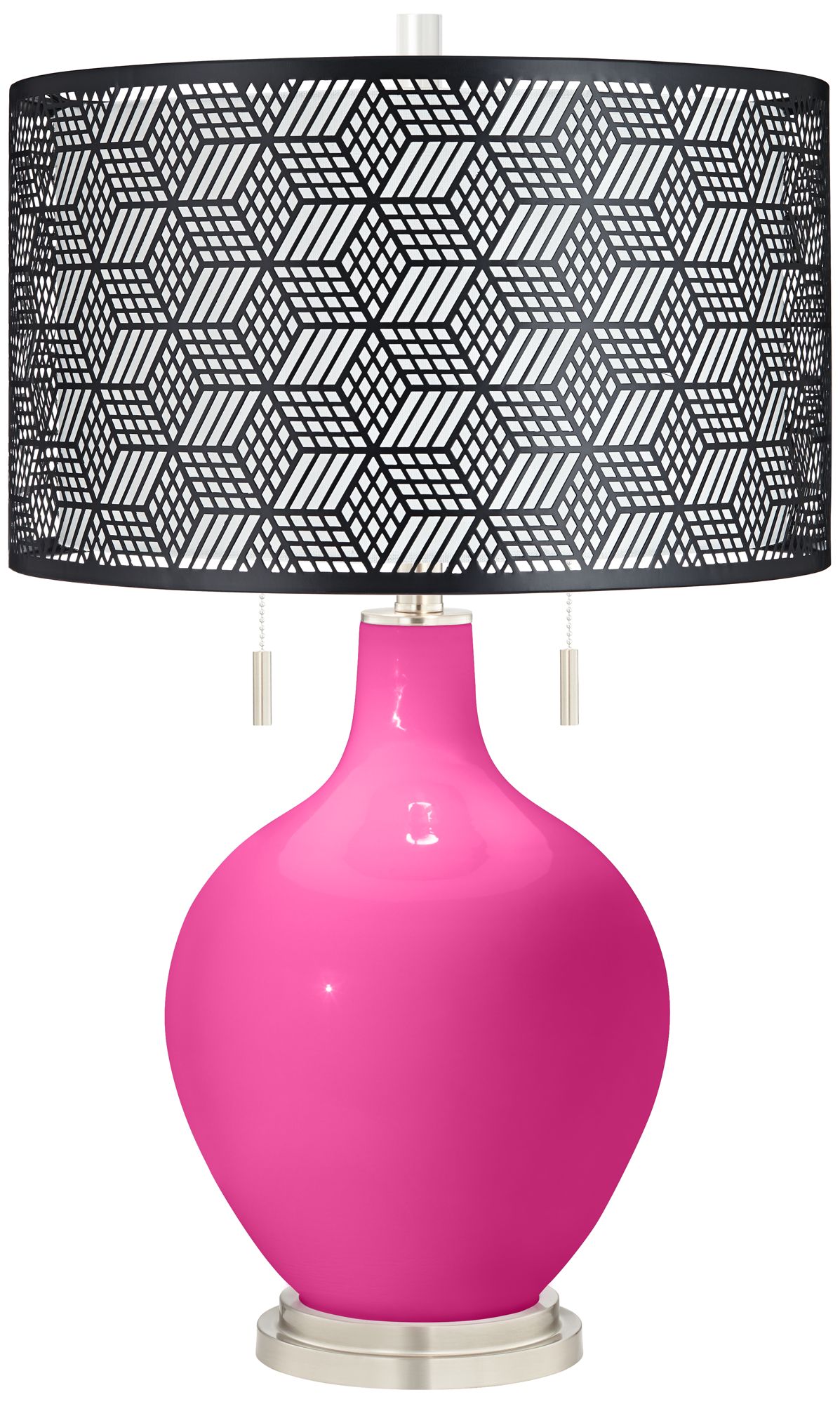 Fuchsia Toby Table Lamp With Black Metal Shade - #99F74 | Lamps Plus