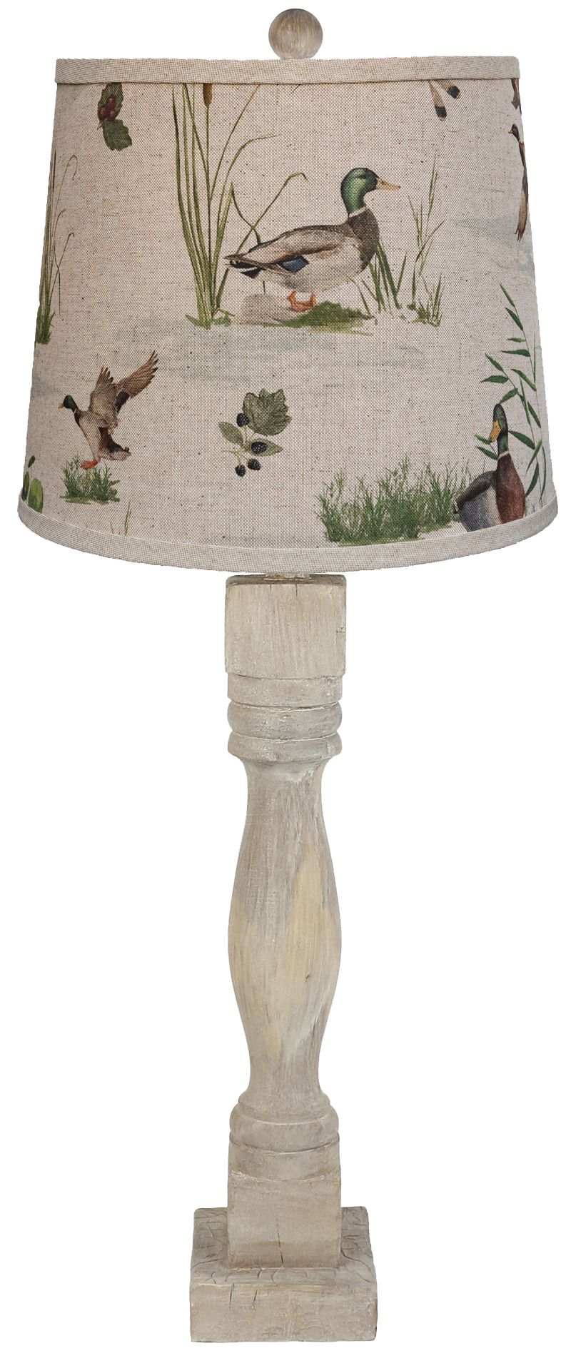 Gables Washed Wood Finish Table Lamp with Ducks Shade 29.5"H. - #626X4 ...