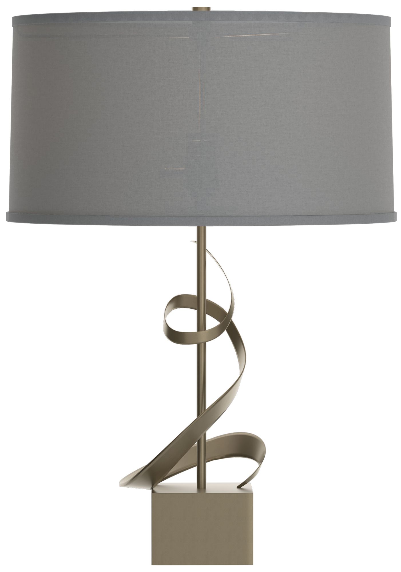 Gallery Spiral 22.9" High Soft Gold Table Lamp With Medium Grey Shade - #725V8 | Lamps Plus
