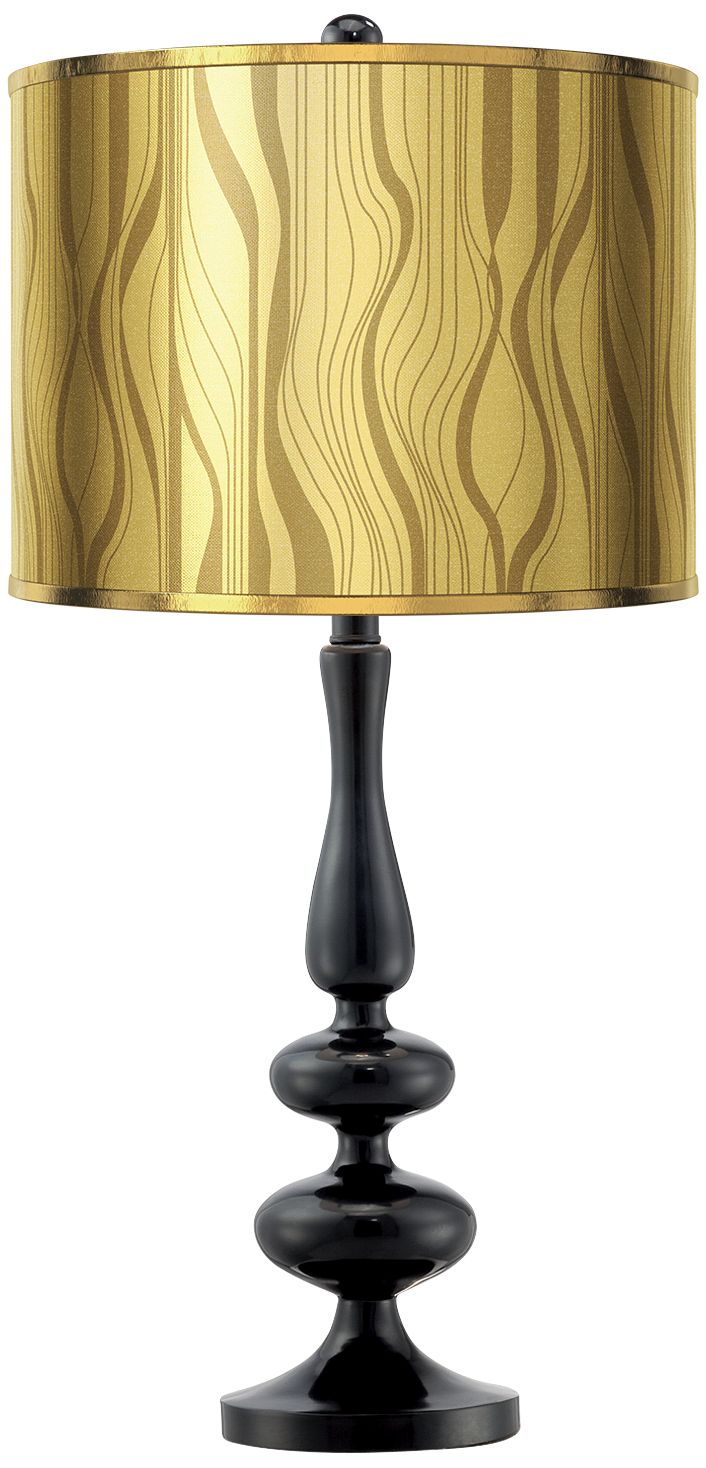 Woodwork Diamonds Giclee Paley Black Table Lamp - #68X30 | Lamps Plus