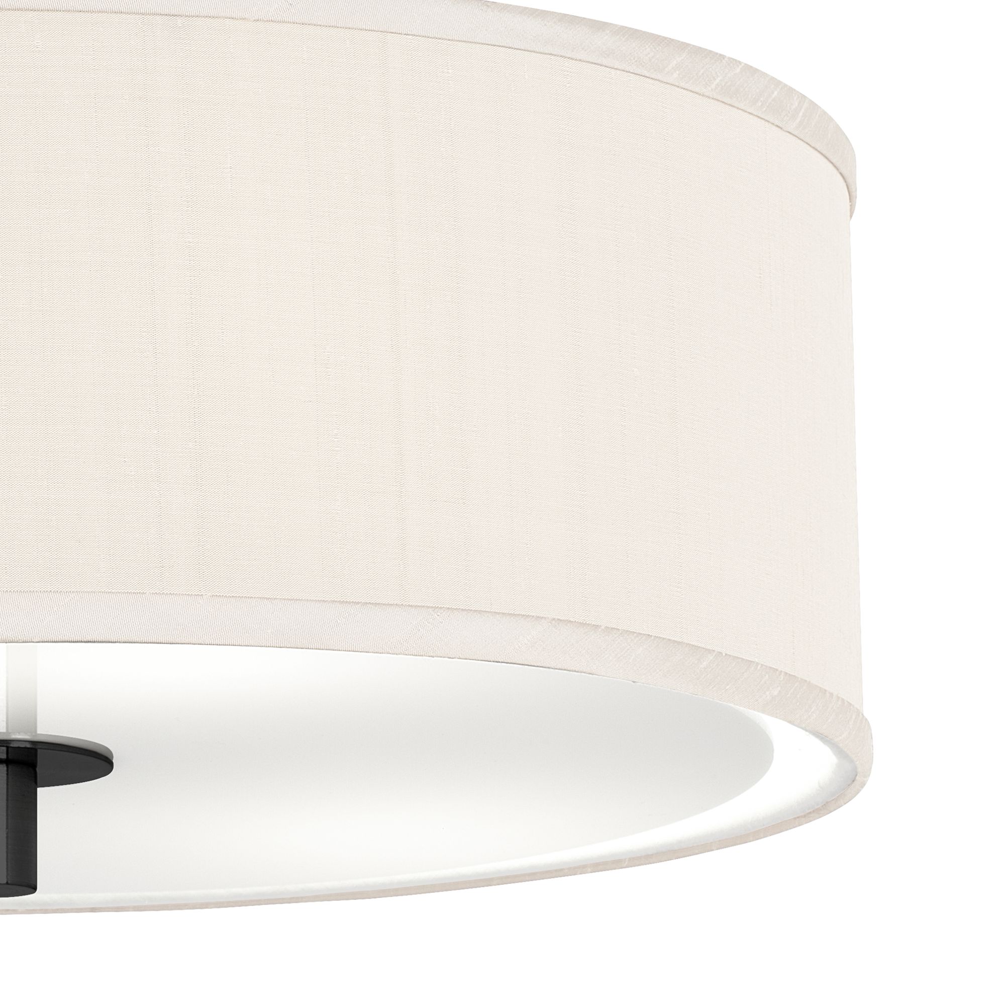 Giclee Glow 14" Cream Faux Silk Black Finish CFL Ceiling Light - #665J6 ...