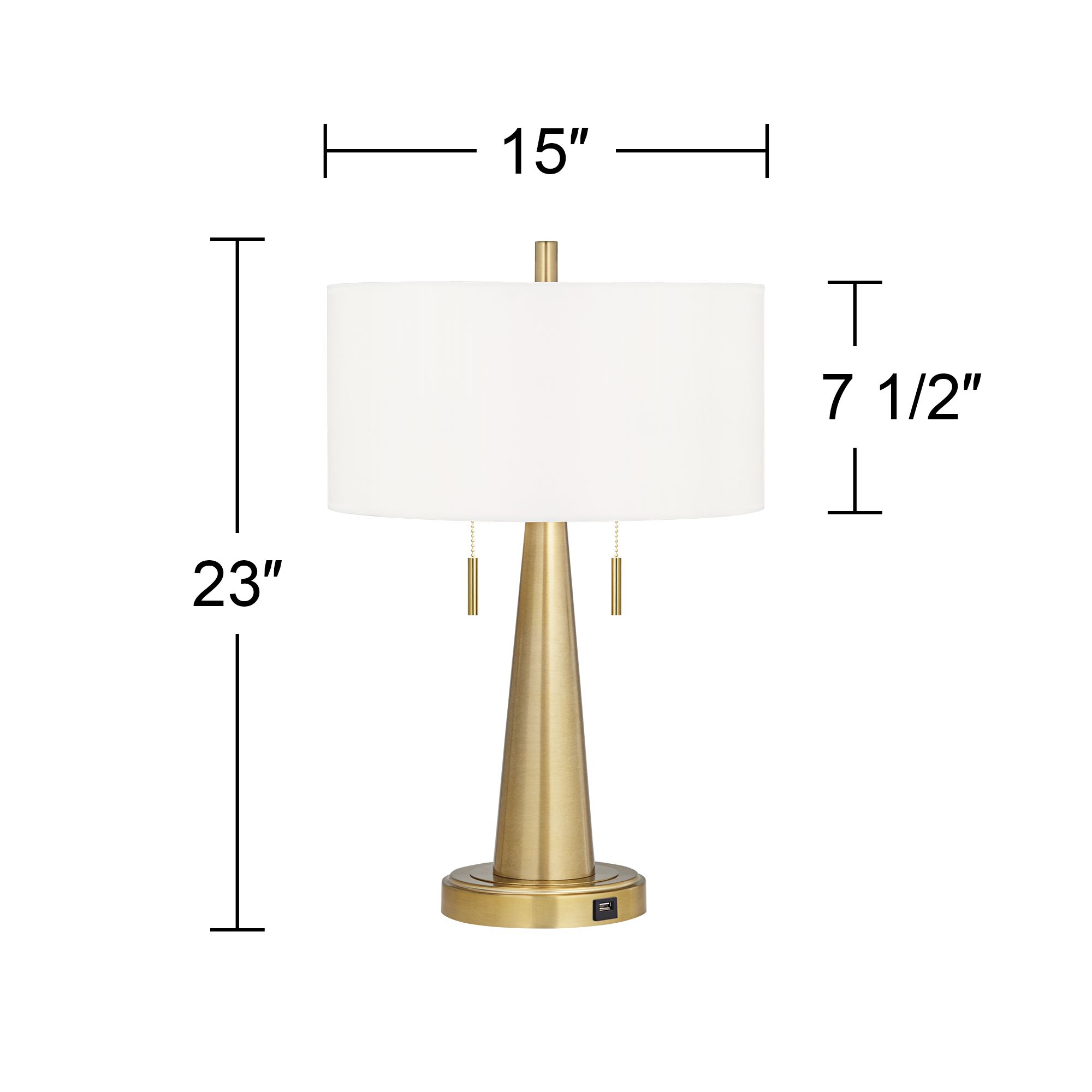 Giclee Glow Vicki 23" Al Fresco Shade Gold USB Table Lamps Set of 2 ...