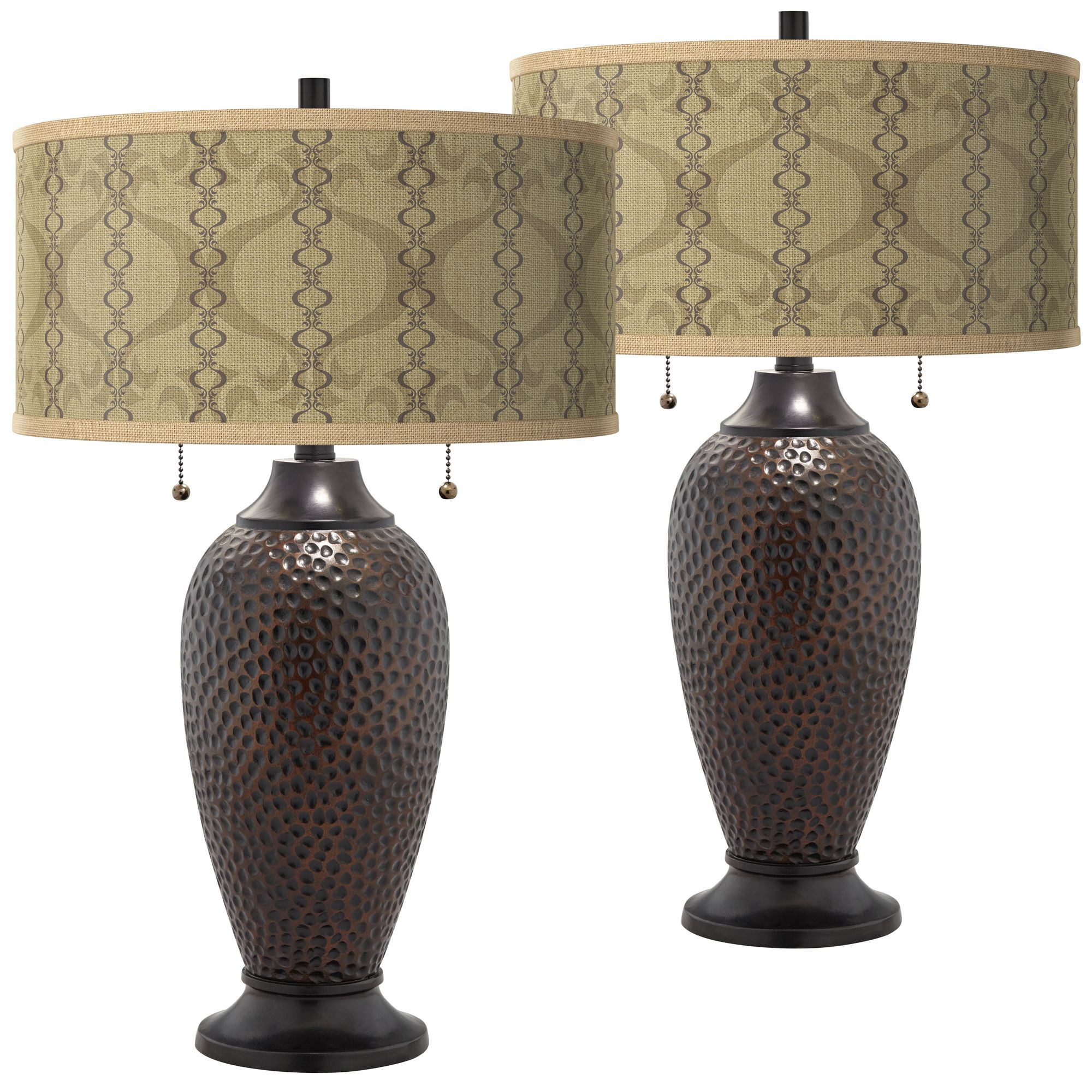Giclee Glow Zoey 24 1/2" Colette Shade Bronze Table Lamps Set of 2 ...