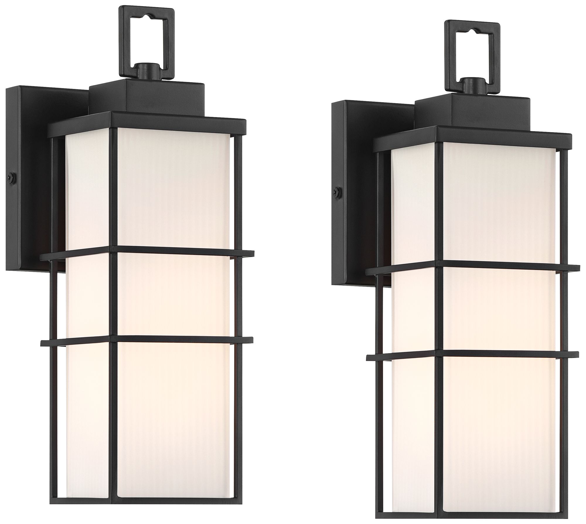 Gilbert 11 1/2" High Matte Black Outdoor Wall Light Set of 2 - #5870K ...