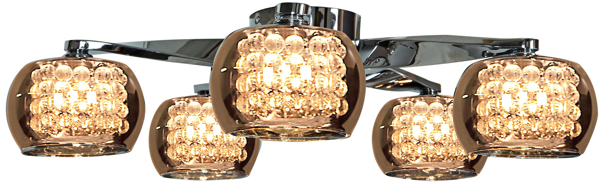Glam Chrome 23" Wide 5-Light Mirror Glass Ceiling Light - #8V243 ...