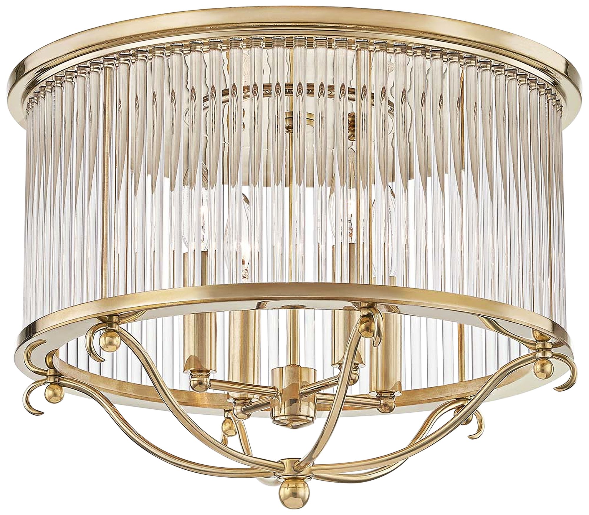 Glass No.1 19" Wide Aged Brass Crystal Rods Ceiling Light - #67N11 ...