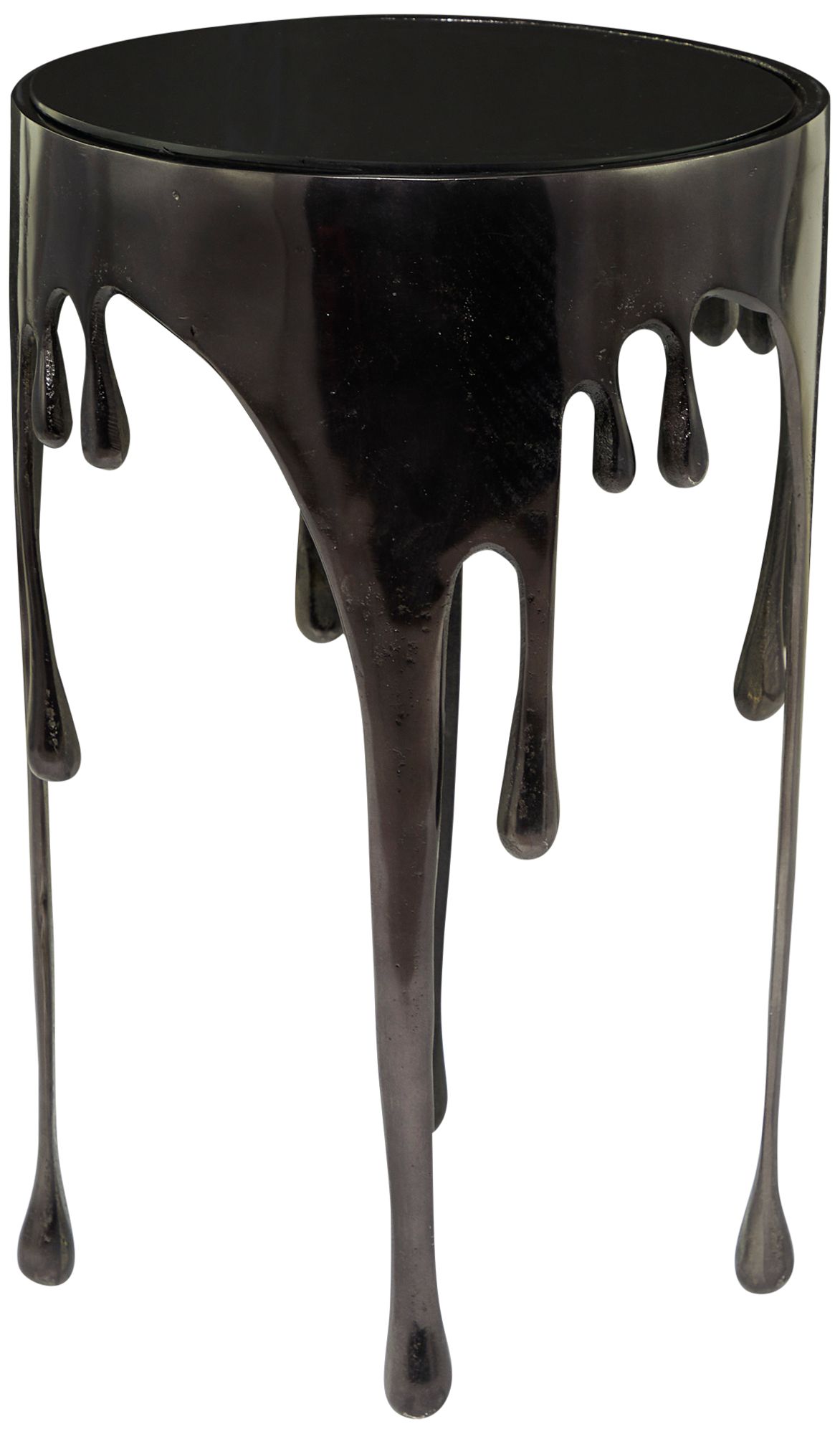 Gogh 15 3/4" Wide Metallic Black Metal Drip Accent Table - #193R3 ...