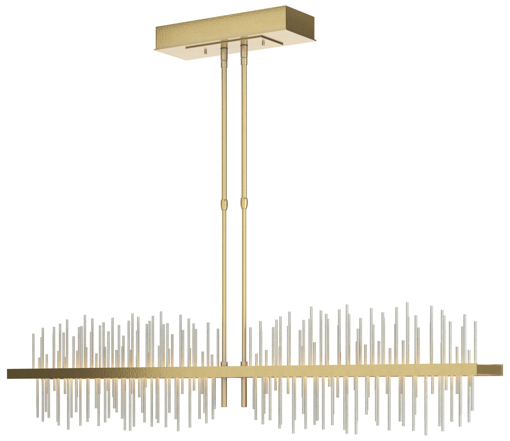 Gossamer 51.9" Modern Brass & Vintage Platinum Long LED Pendant ...