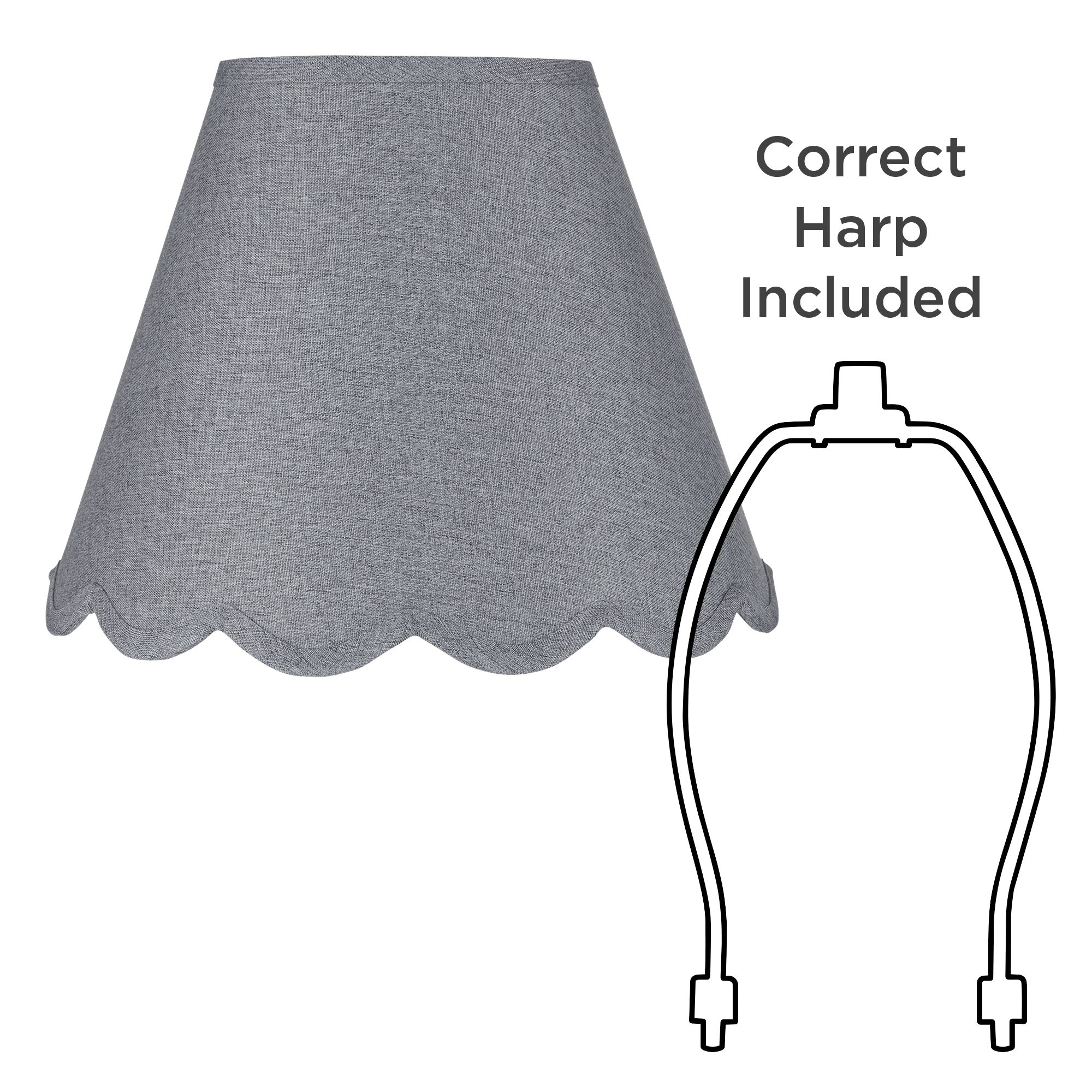 Gray Scallop Bottom Empire Lamp Shade 6x12x9.5 (Spider) - #783H3 ...