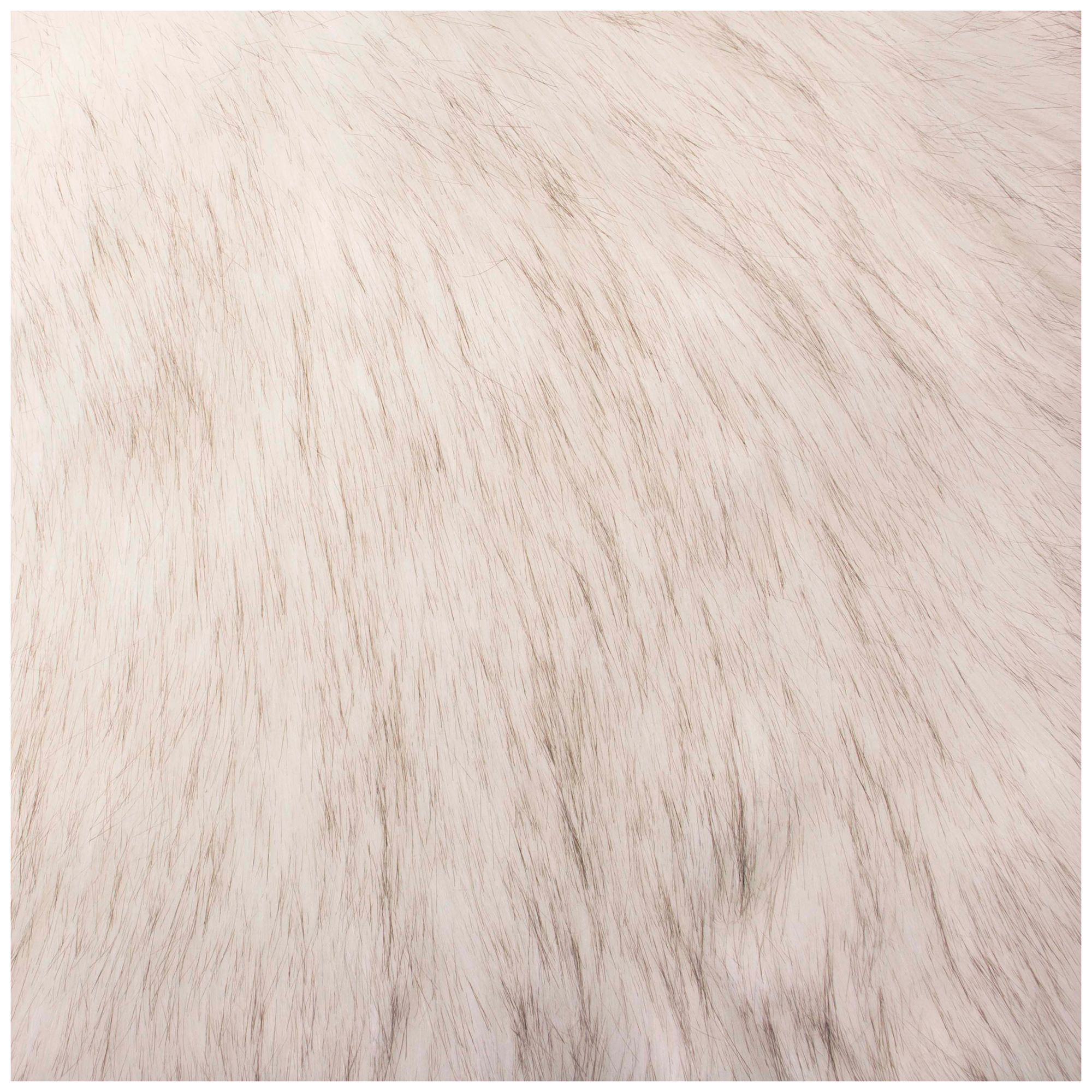 Greuvee White Faux Fox Fur Oval Ottoman - #9M062 | Lamps Plus