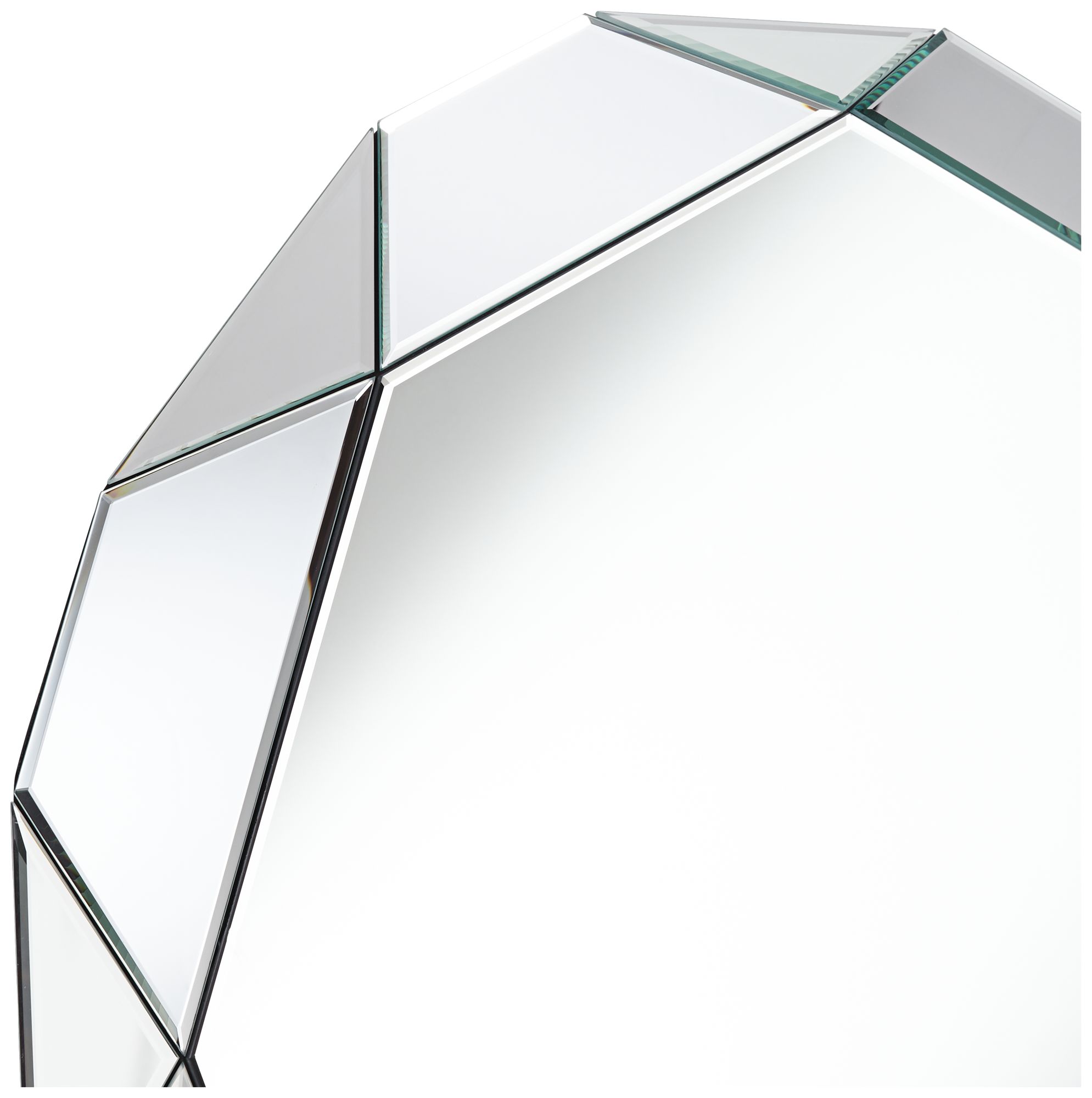 Griffin 33" Round Geometric Angle Cut Wall Mirror - #24K38 | Lamps Plus