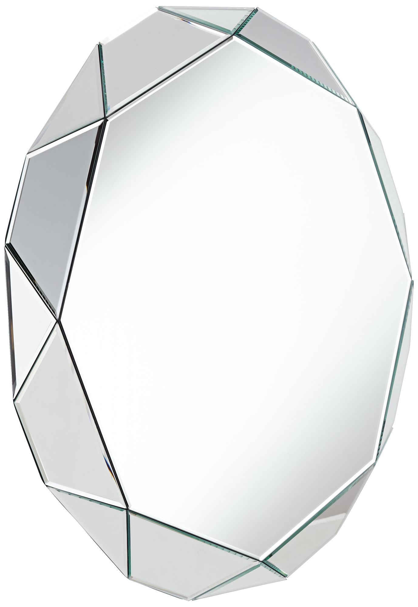 Griffin 33" Round Geometric Angle Cut Wall Mirror - #24K38 | Lamps Plus