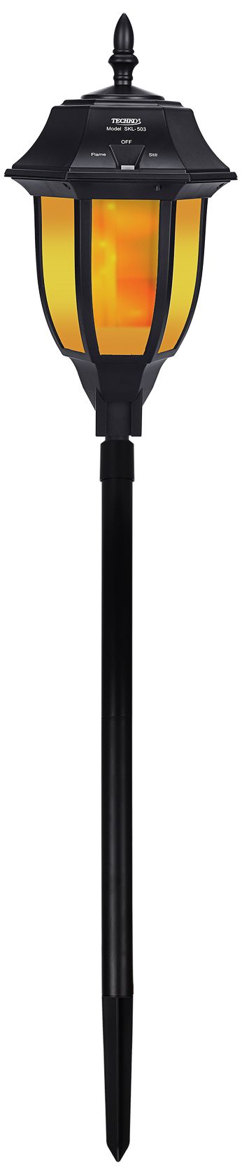 Grove 42 1/4" High Black Flame/Still LED Solar Garden Light - #97E37 ...