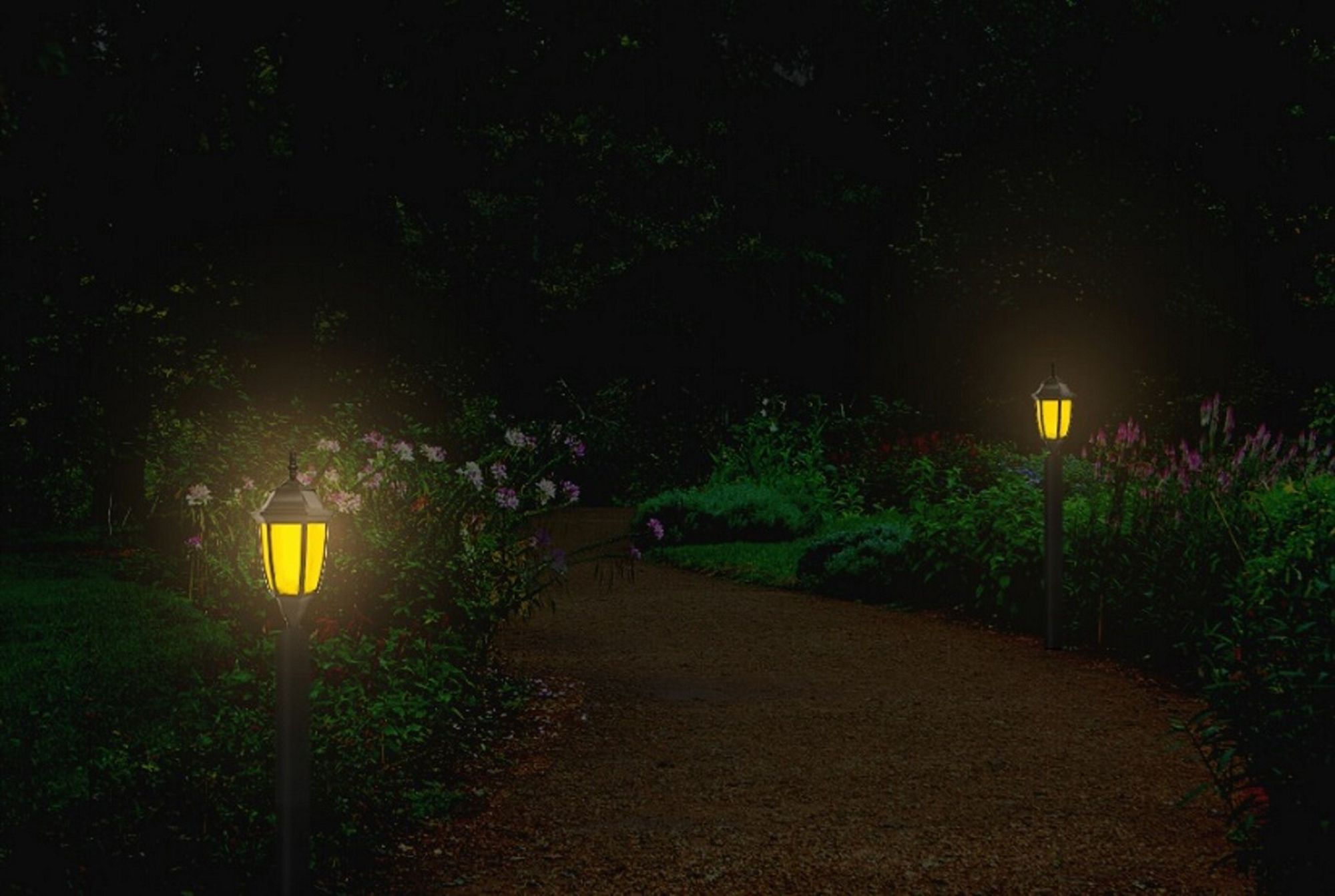 Grove 42 1/4" High Black Flame/Still LED Solar Garden Light - #97E37 ...