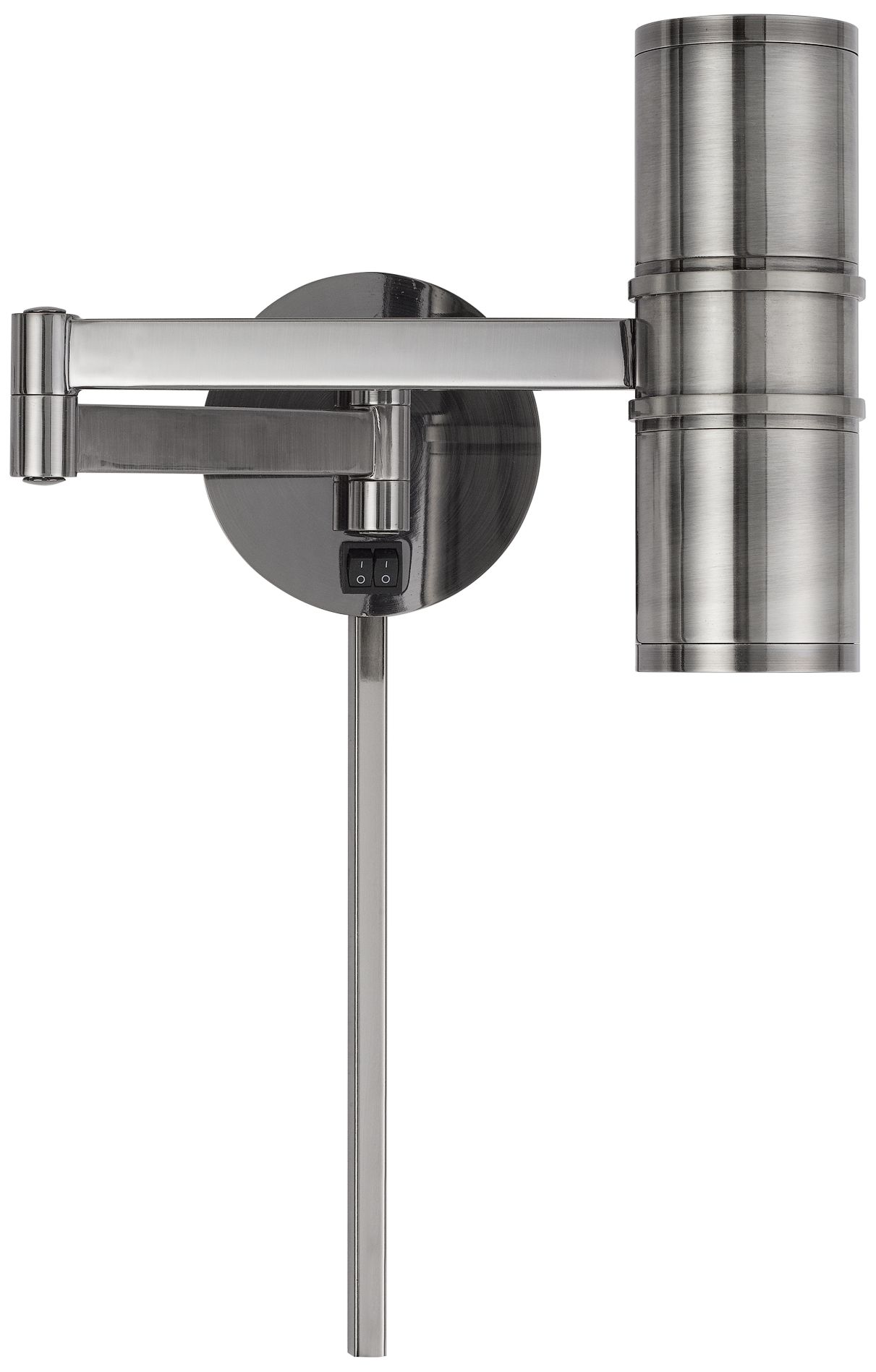 Gun Metal LED Plug-In Swing Arm Wall Lamp with Night Light - #96A19 ...