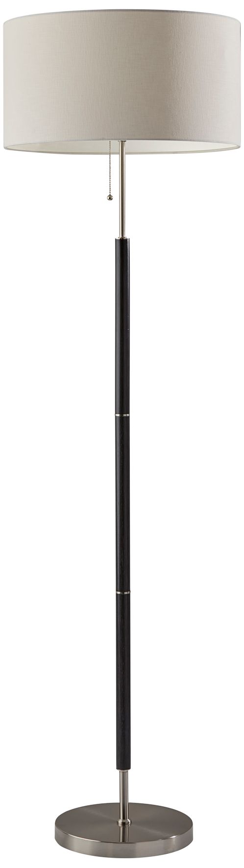 Hamilton Black and Brushed Steel Floor Lamp - #866Y1 | Lamps Plus