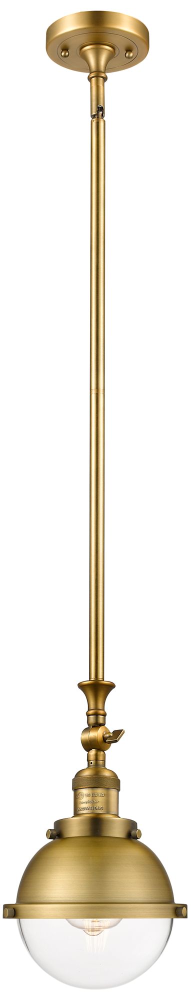 Hampden 6" 7" LED Mini Pendant - Brass - Clear Glass With Brass T ...