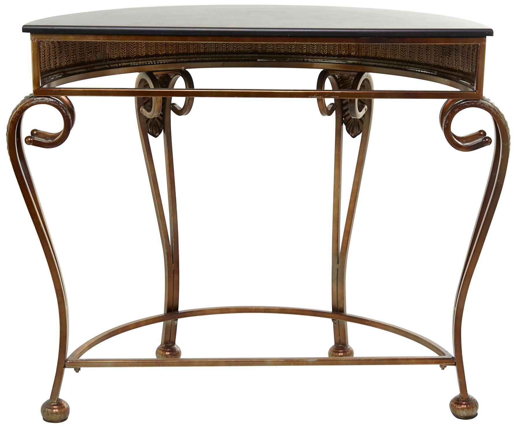 Hensley 41" Wide Gold Metal Embossed Leaf Console Table - #6502A ...