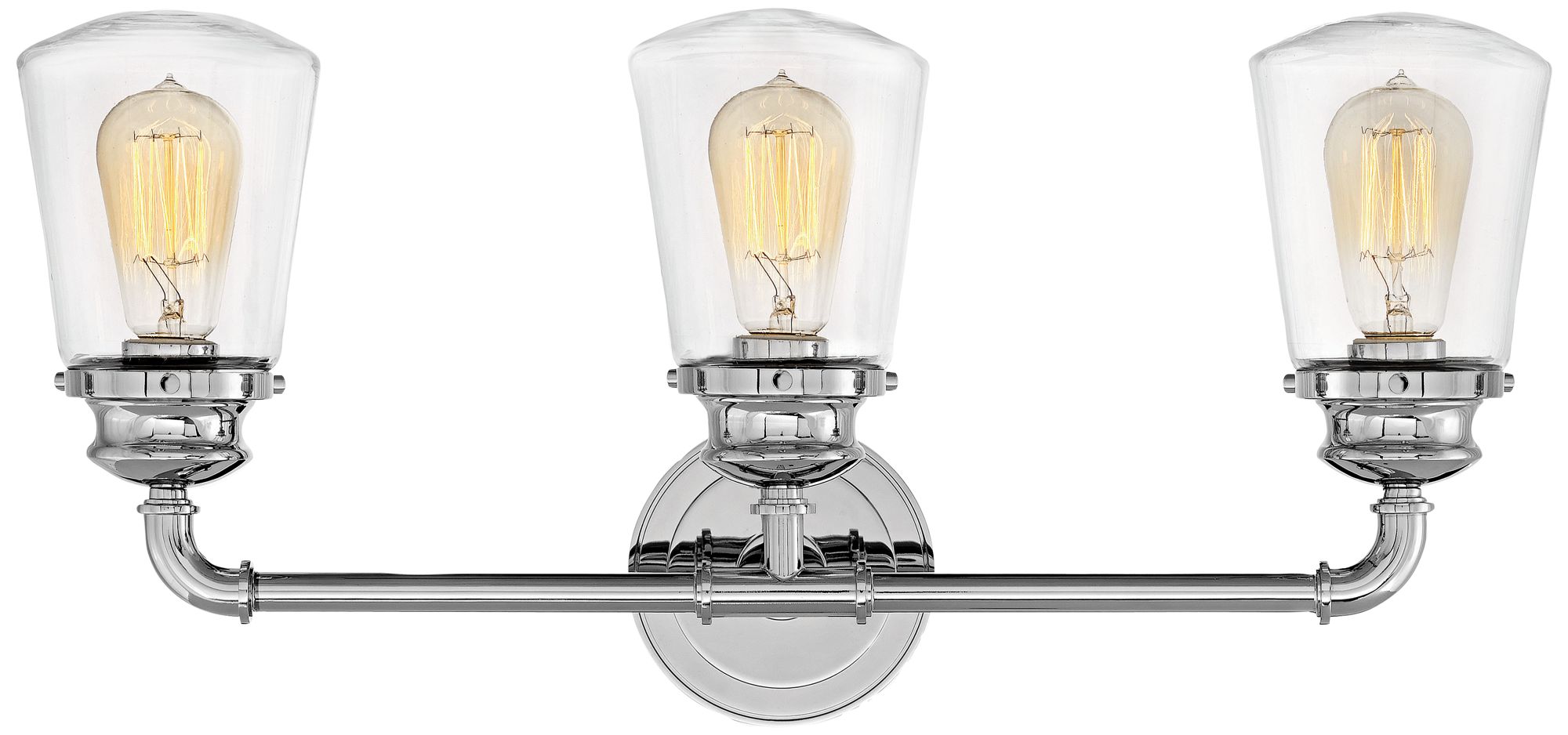 Hinkley Fritz 24" Wide Chrome 3-Light Bath Light - #44M01 | Lamps Plus