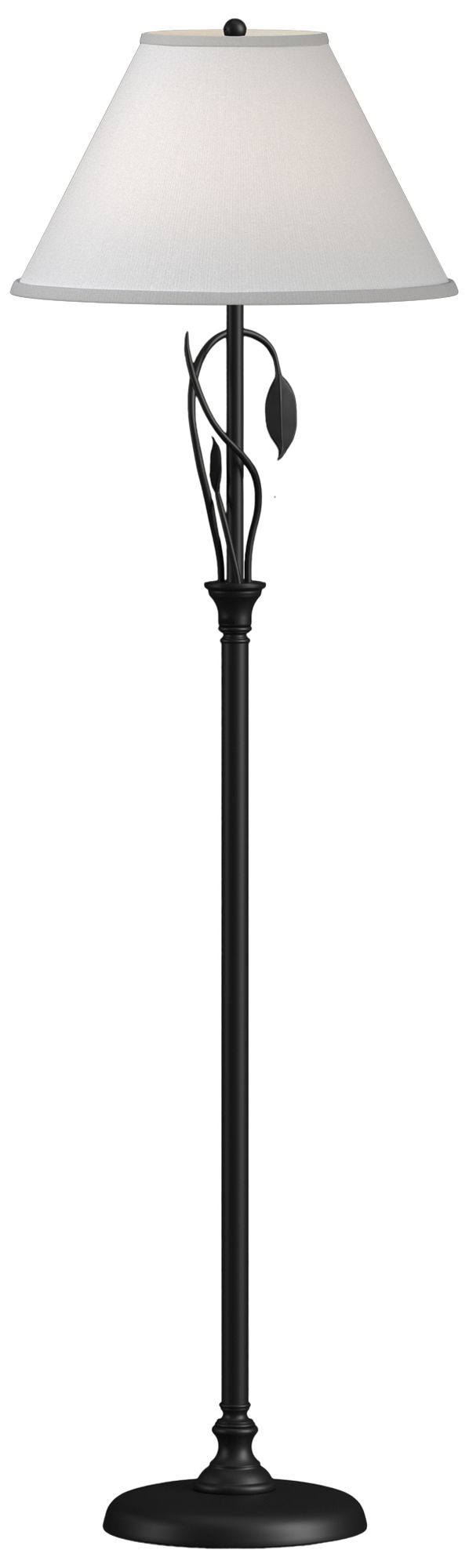 Hubbardton Forge 56" Forged Leaves and Vase Black Finish Floor Lamp ...