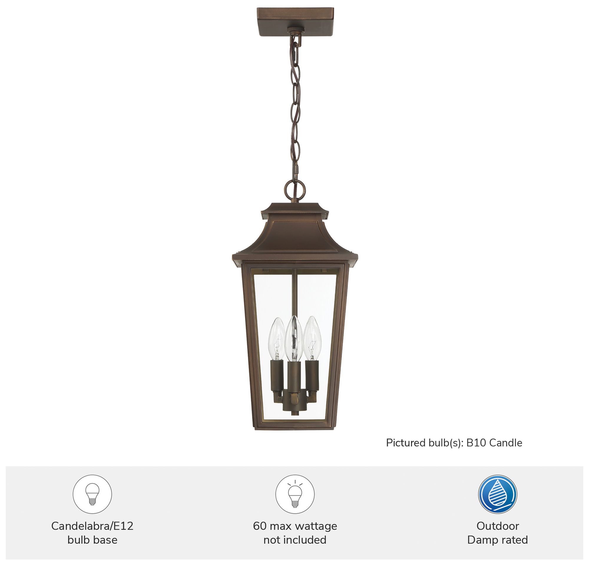 Hunter Spring Cove Matte Bronze Outdoor 3 Light Large 17 Inch Pendant ...