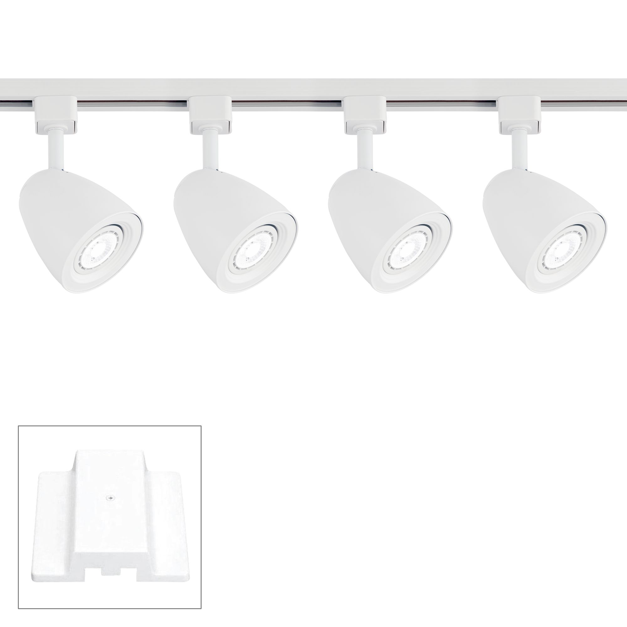 Ian 4-Light White LED Track Fixture with Floating Canopy - #71K68 ...