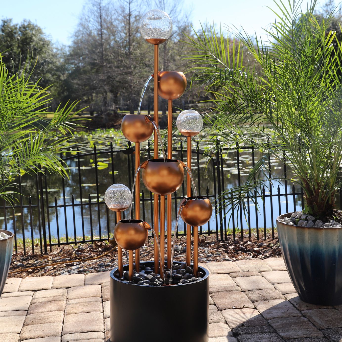 Icarus 47 1/4" High Copper and Black Cascading Floor Fountain - #85A53 ...