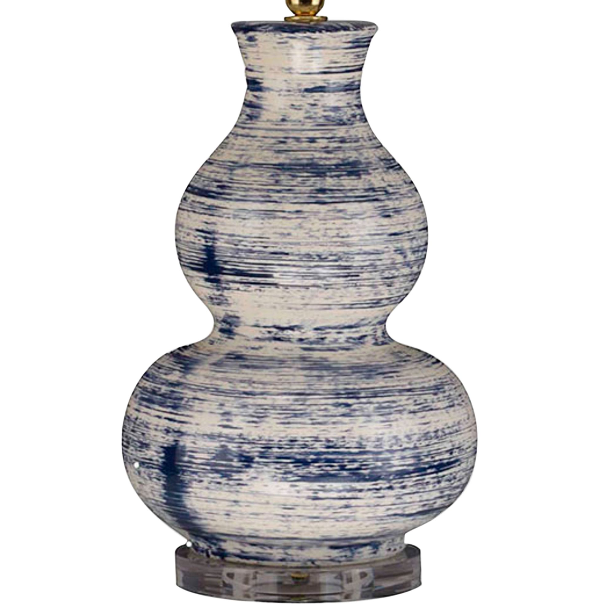 Indigo Drift Blue and Ivory Ceramic Gourd Table Lamp - #658M3 | Lamps Plus