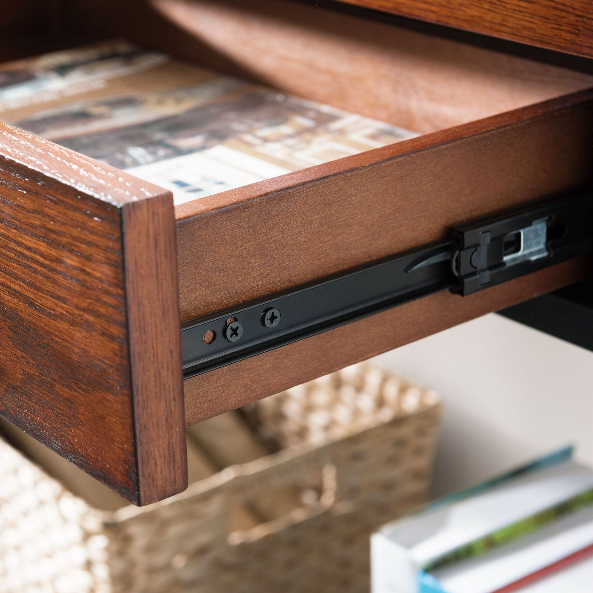Ironcraft 46" Wide Metal and Oak Top 2-Drawer Sofa Table - #1R156 ...