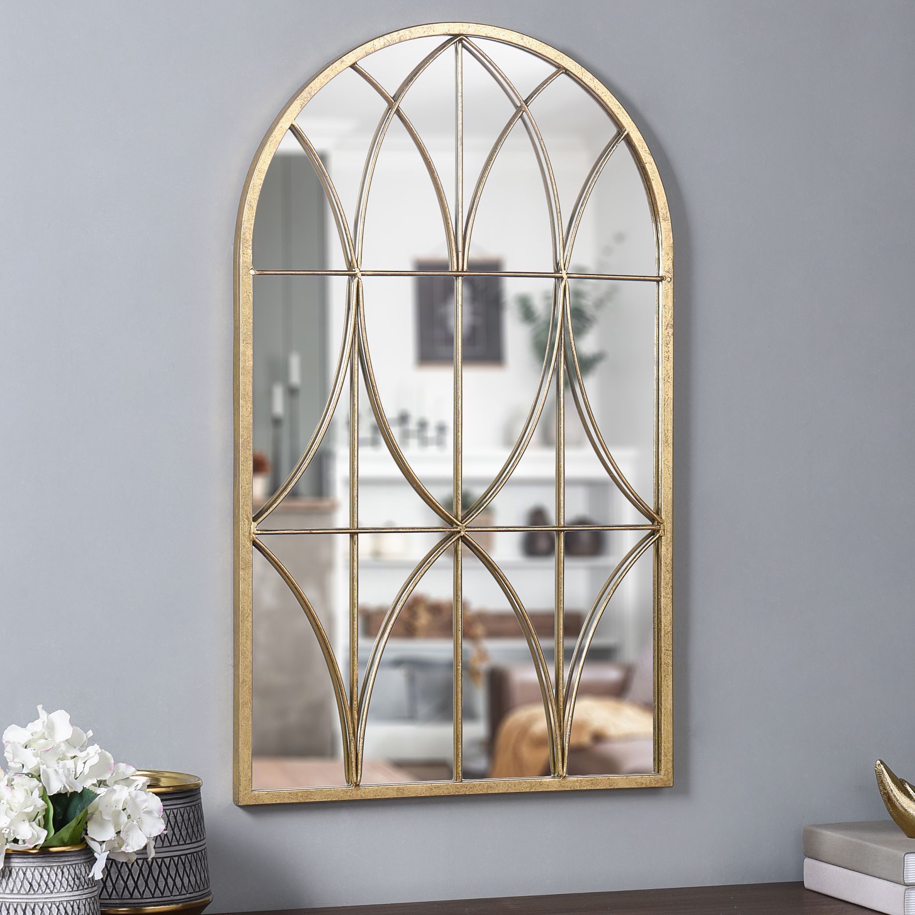 Iuka Farmhouse - Window Pane Wall Mirror - #408C2 | Lamps Plus