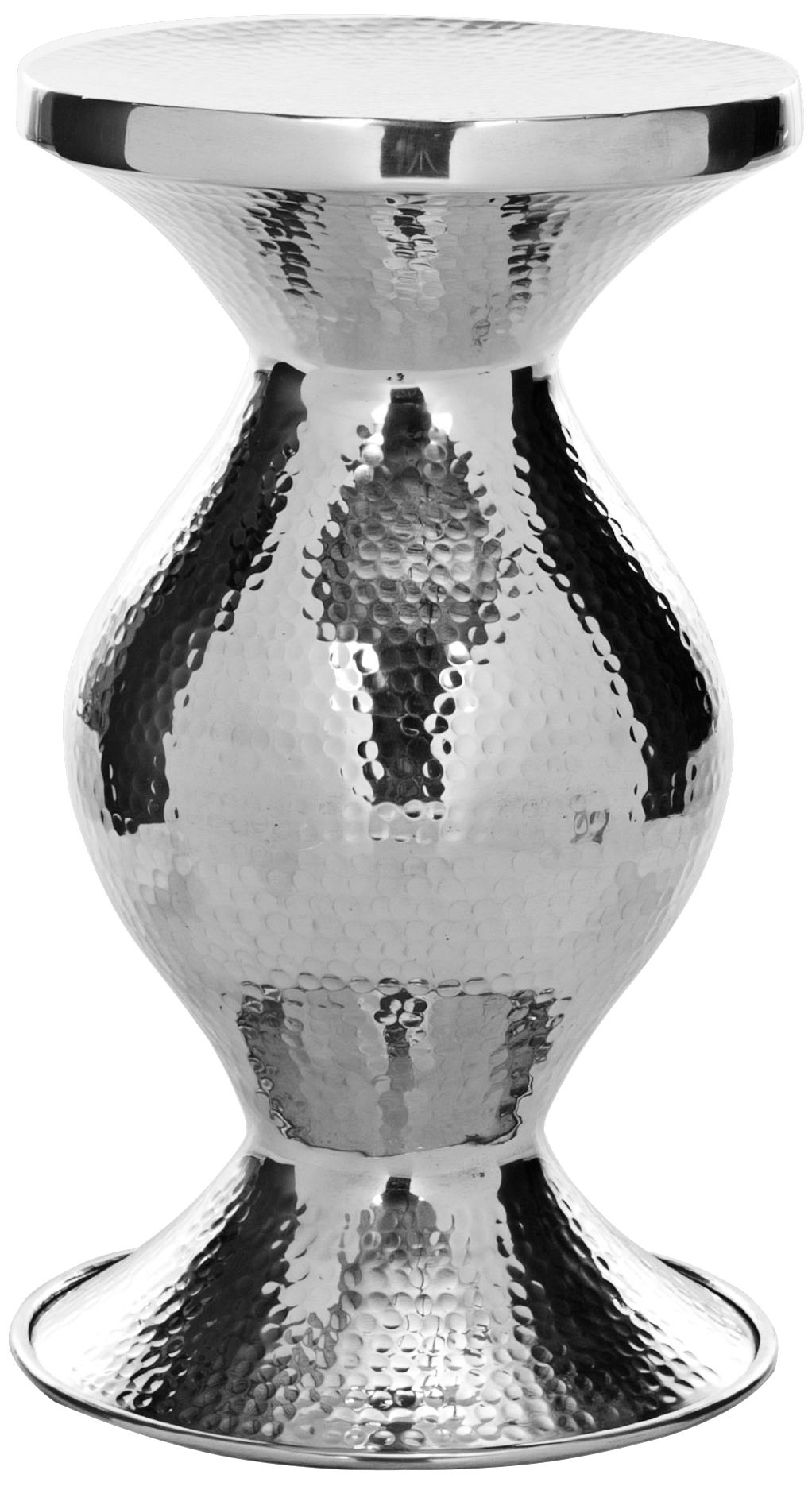 Jaylee 21" High Hammered Aluminum Small Accent Stool Table - #5K905 ...