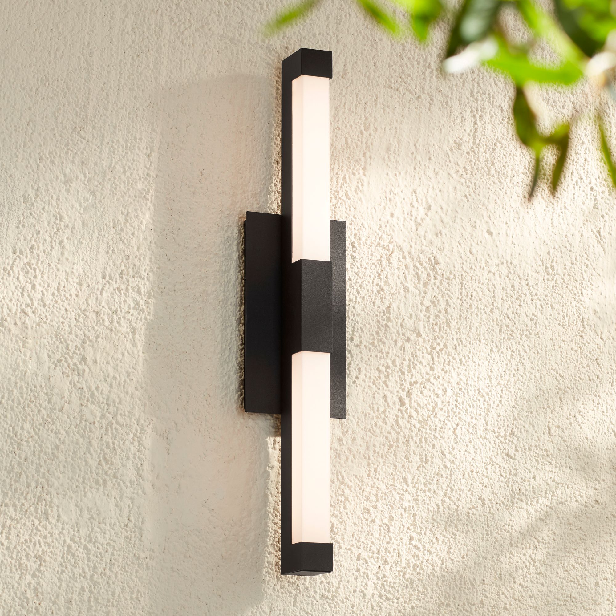 John Timberland Murphy 24" Sand Black LED Outdoor Wall Lights Set of 2 ...