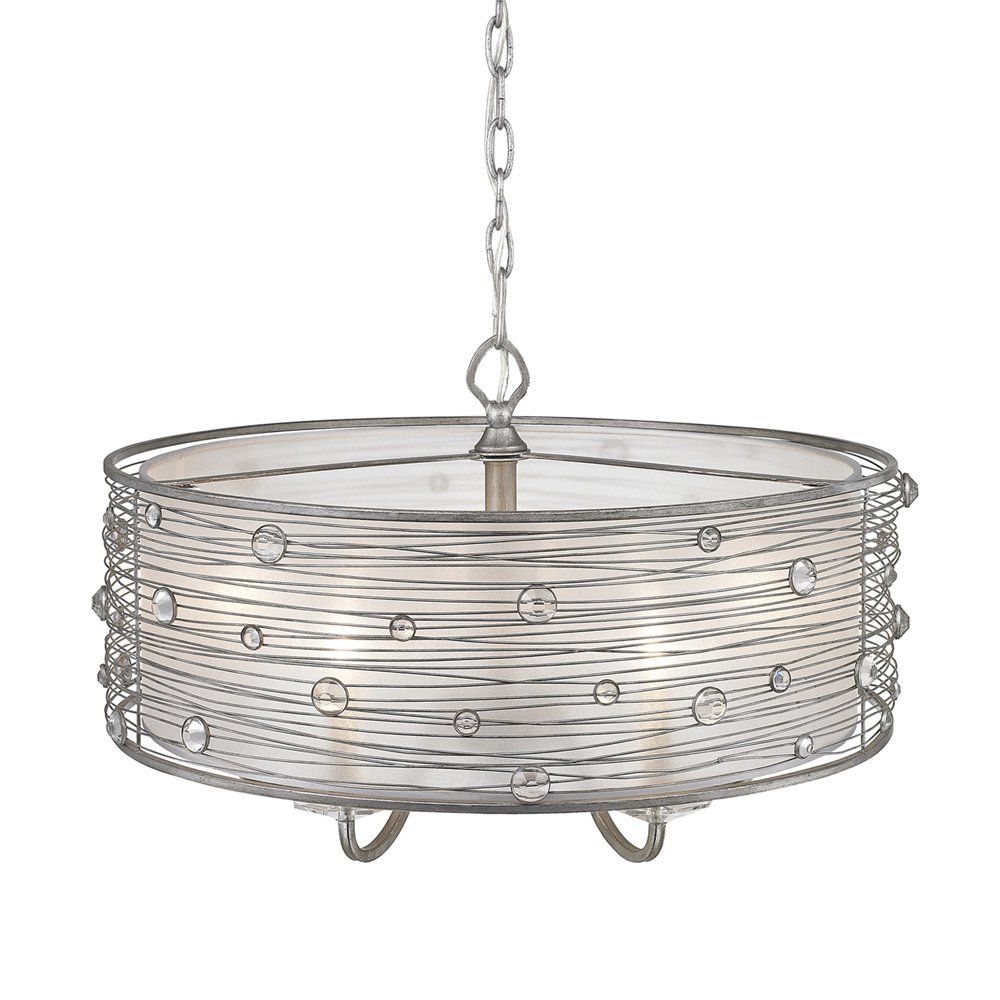 Joia Collection 25 1/4" Wide Peruvian Silver Pendant - #4W504 | Lamps Plus