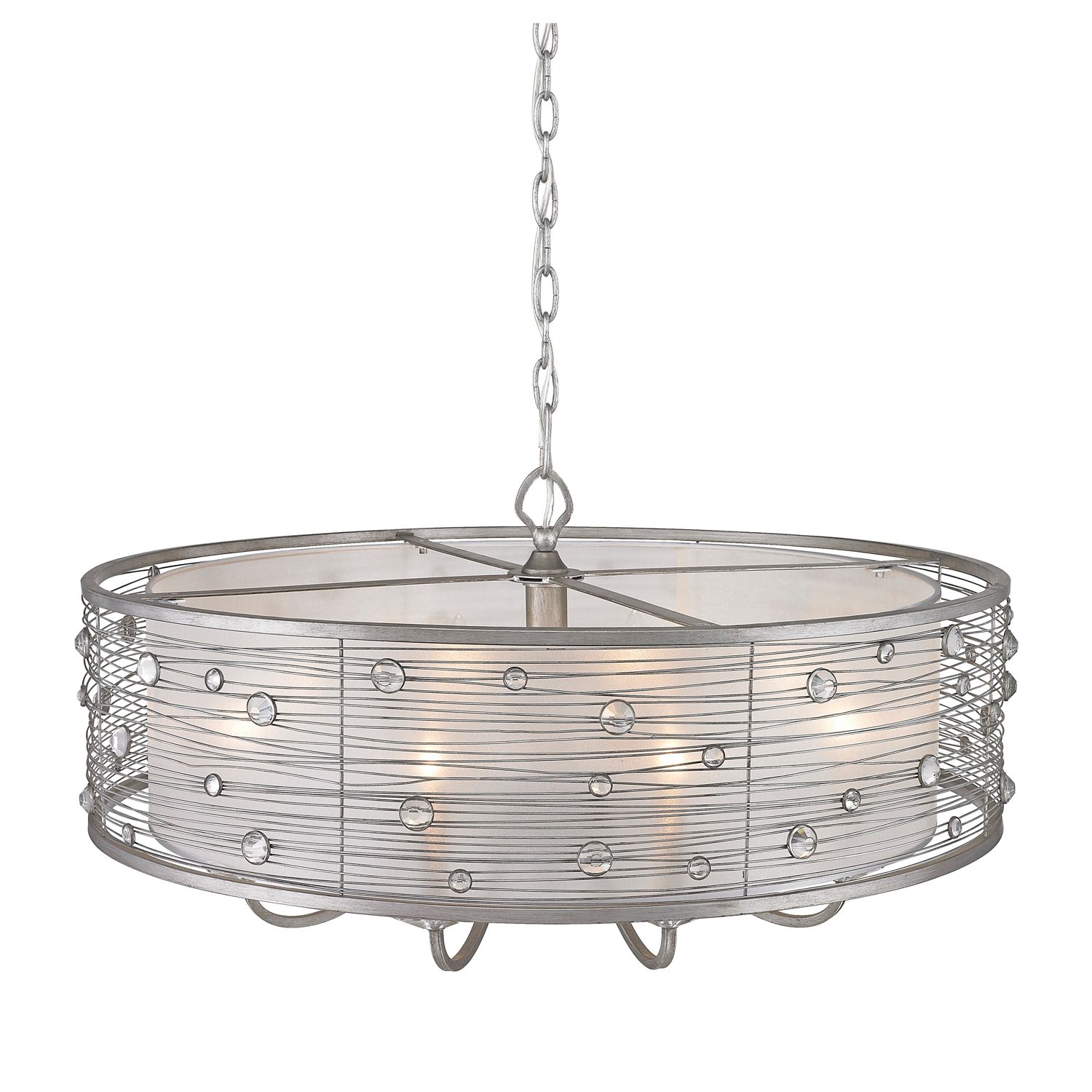 Joia Collection 33 1/2" Wide Silver Pendant - #4W502 | Lamps Plus